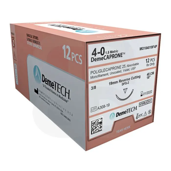 Sutures PGCL monofilament résorbables DemeCAPRONE 75 cm - Boîte de 12 ...