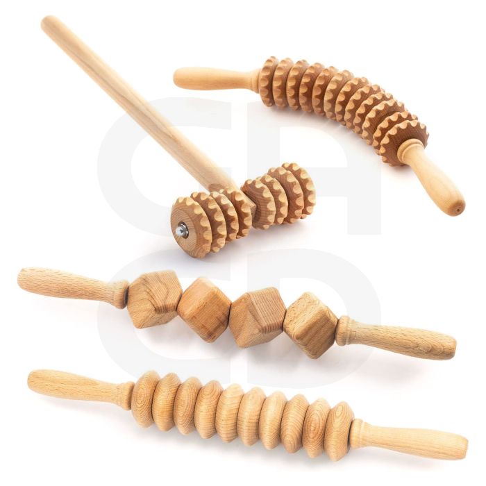 Kit De Massage Bois Madérothérapie Cellulite Masseur Rouleau -1 - TUULI