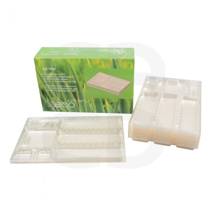 Plateaux Jetables BioTray - La boite de 100 plateaux 28 x 18 cm